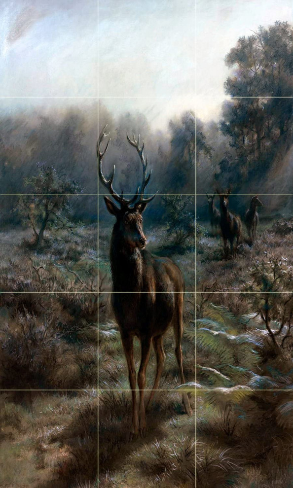 Tile Mural DEER trees animals Kitchen Bathroom Backsplash, 4.25 ...