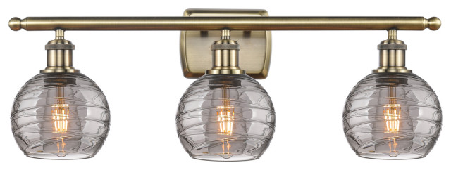 Deco Swirl 3-Light 26" Bath Vanity-Light Antique Brass - Industrial ...