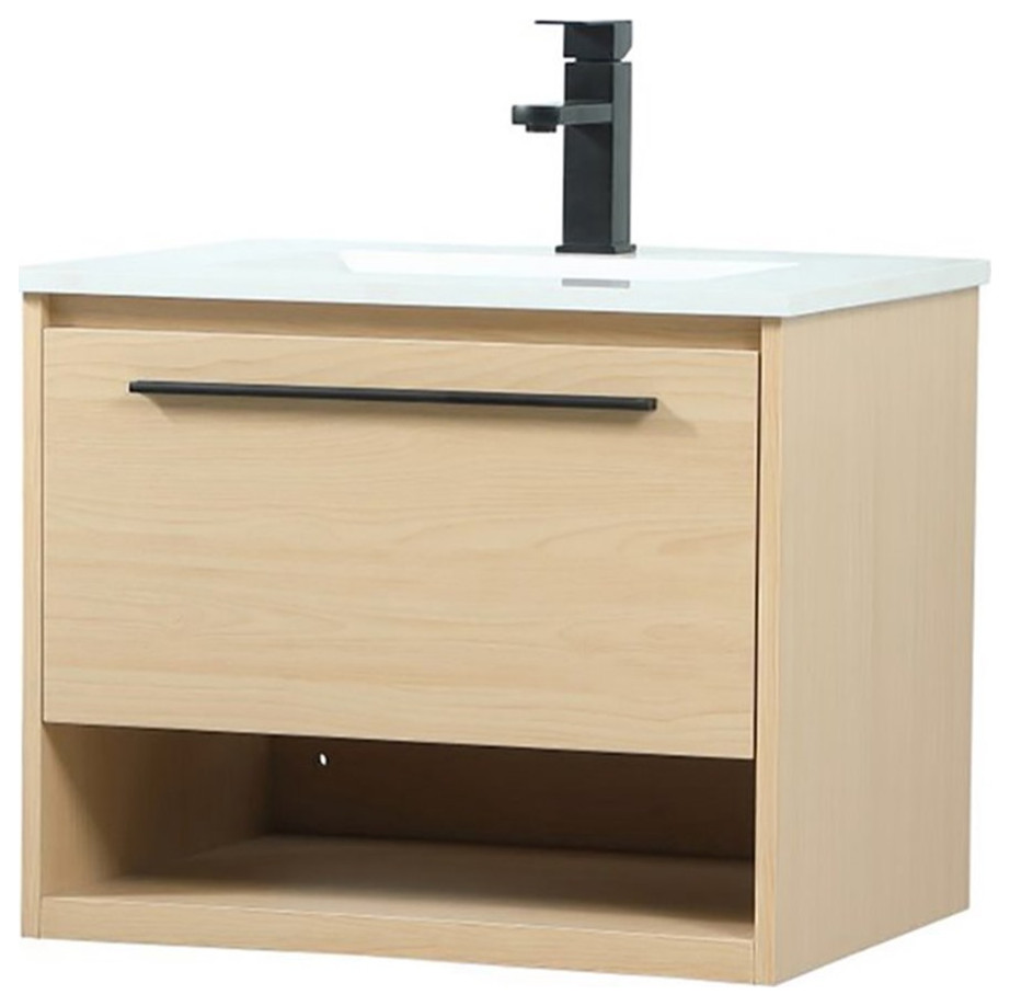 Elegant Decor Roman 24" Aluminum Alloy MDF Single Bathroom Vanity in ...