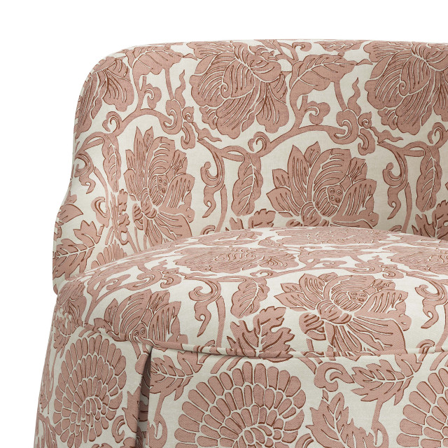 Skirted Vanity Chair, Japanais Dusty Pink, One Size - Traditional ...