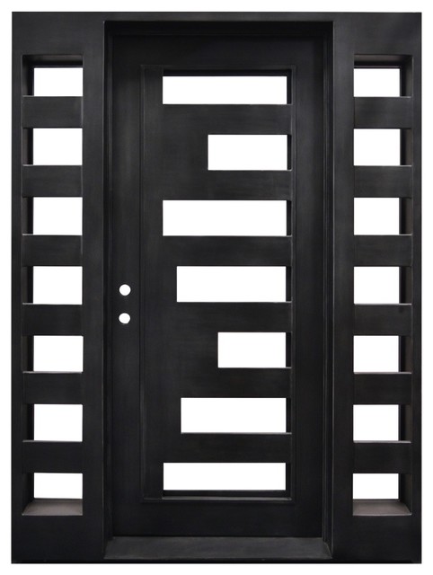 Square Top Geometric-Embossed Door, Frame and Threshold 62"x81", Matte ...
