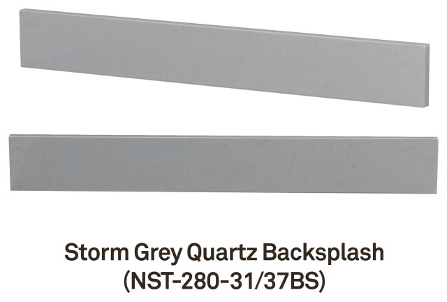 31-inch Bathroom Vanity Backsplash in Storm Gray Quartz - Contemporary ...