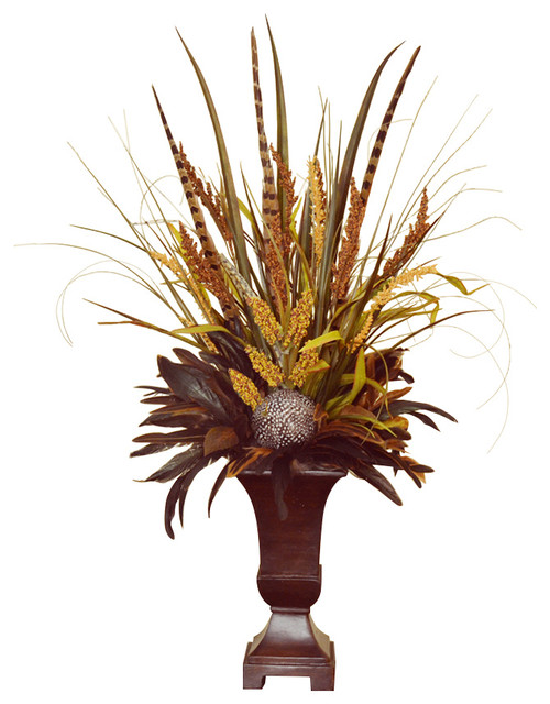 Grass and Feather Floral Design - Traditional - Artificial Flower ...