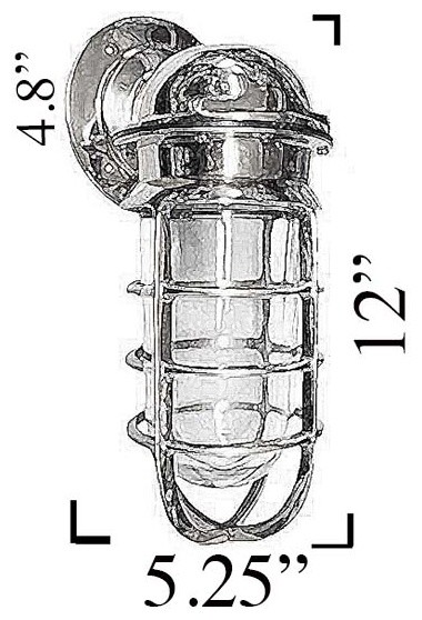 Nautical Bulkhead Sconce (US J-Box Ready / Indoor / Outdoor / Solid ...