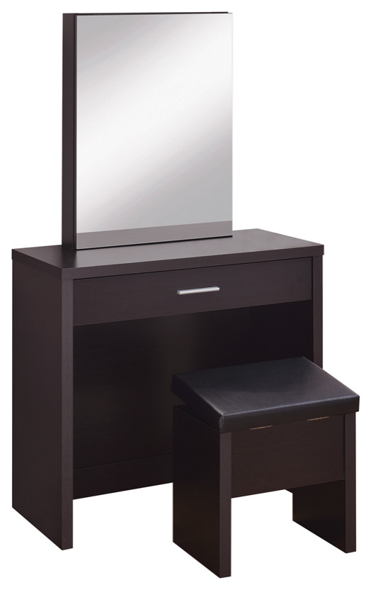 Harvey 2-piece Vanity Set With Lift-Top Stool Cappuccino - Transitional ...