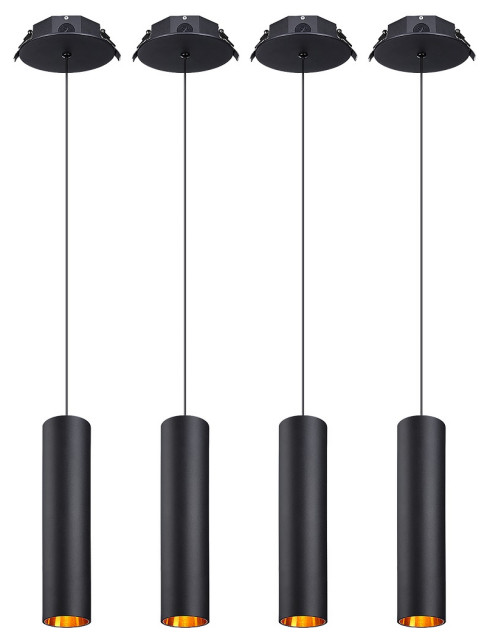 LED 4 Pack 4" 5CCT Hanging Pendant Light Dimmable With Built-in J-box ...