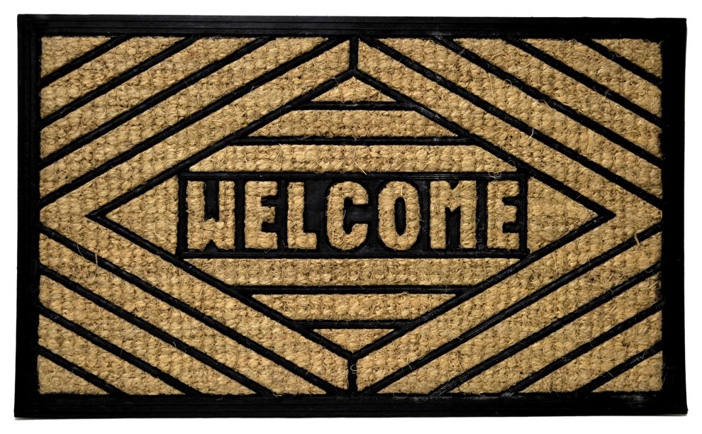Welcome Rubber Coir Mat - Contemporary - Doormats - by Imports Decor ...