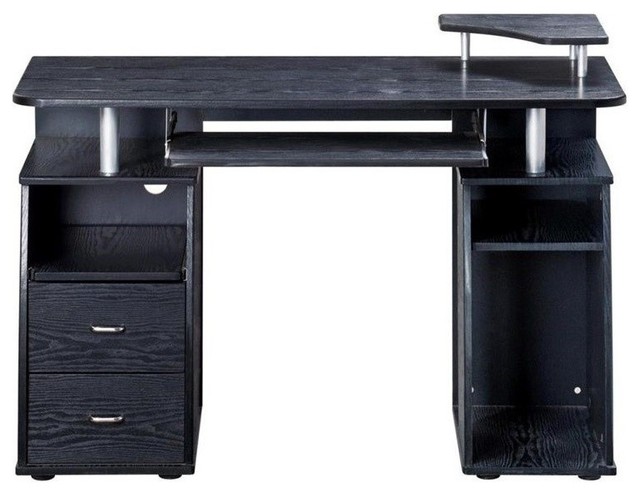Scranton & Co Modern MDF Wood Home Office Computer Desk in Espresso ...