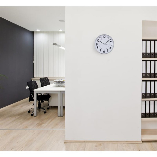 kieragrace KG Contemporary Synchro Silent Wall Clock Silver Plastic ...