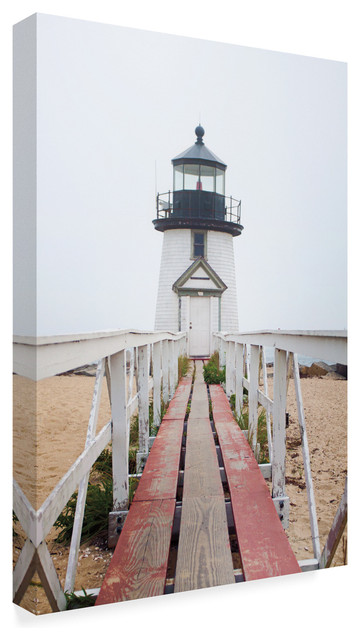 Laura Marshall 'Brant Point Lighthouse' Canvas Art, 30"x47" - Beach ...