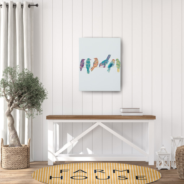 Farmhouse Ticking Farmhouse Chenille Area Rug, 5' Round - Farmhouse ...