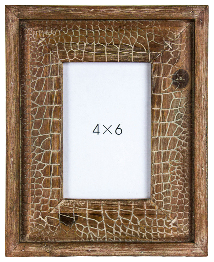 Sagebrook Home 10" Wood 5"x6" Photo Frame, Brown, 10"x8" - Farmhouse ...