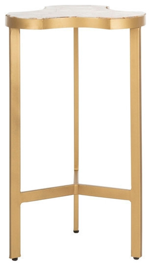 Kaye Agate Tripod Accent Table, Multi Colored Agate/Gold - Contemporary ...