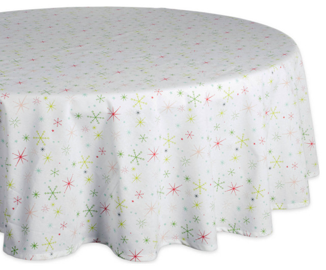 Christmas Star Print Tablecloth 70 Round - Transitional - Tablecloths ...