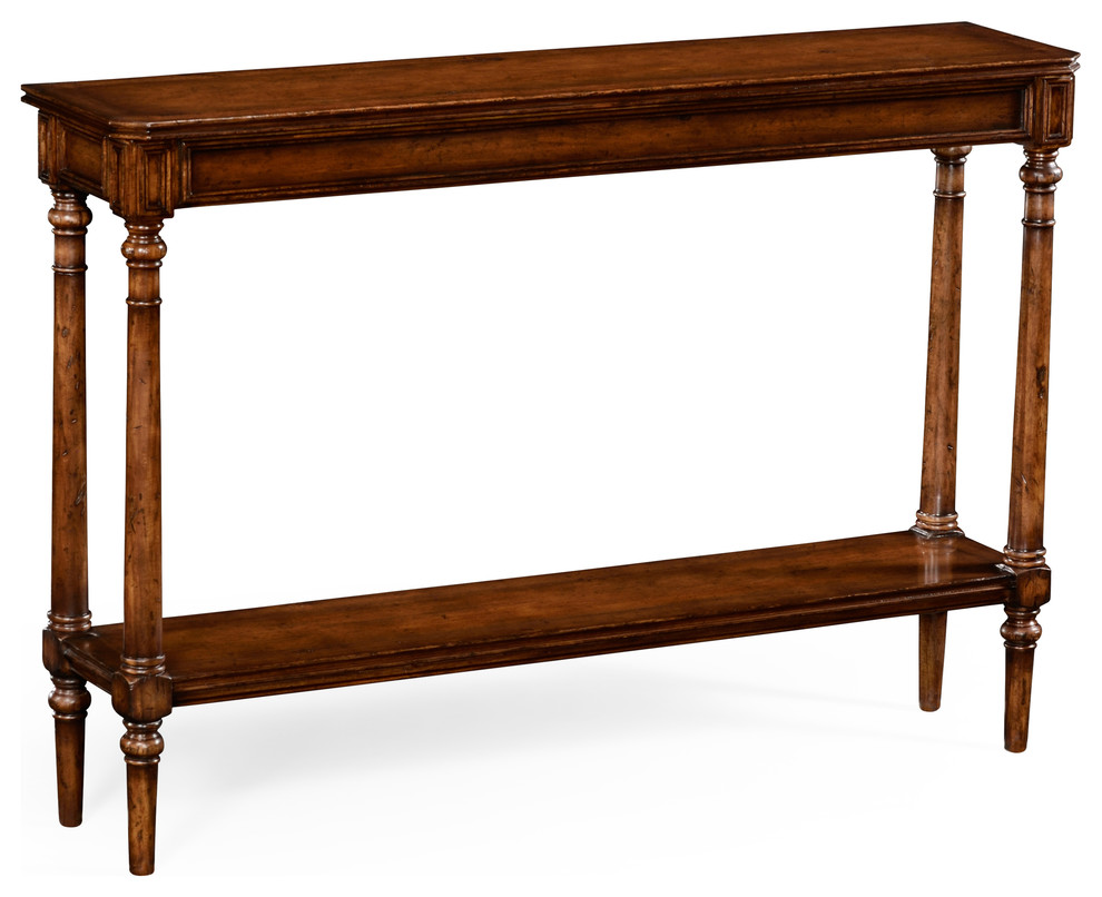 Country Living Style Narrow Walnut Console - Traditional - Console ...