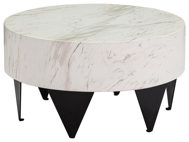 Mimi White Marble Coffee Table - Transitional - Coffee Tables - by ...