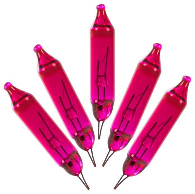 Vickerman W2V2009 Pink Glass Incandescent Mini Bulb With Pinched Base ...