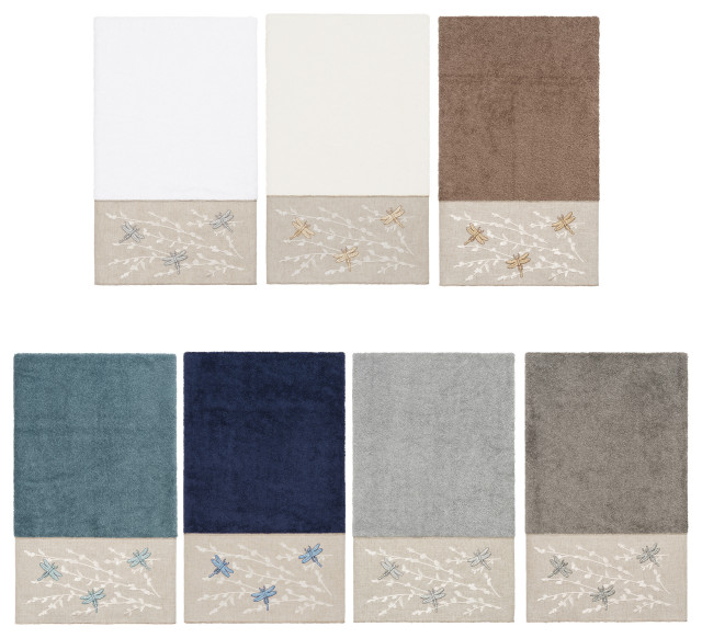 Linum Home Textiles Turkish Cotton Braelyn Embellished Bath Towel ...