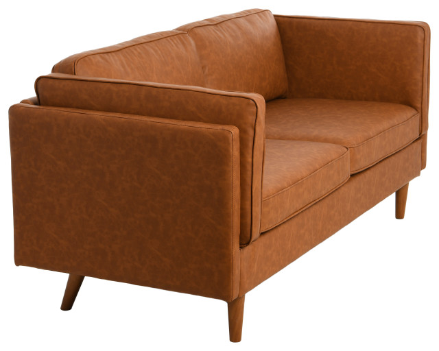 Atley Modern Upholstered High Sided Sofa With Solid Wood Legs ...