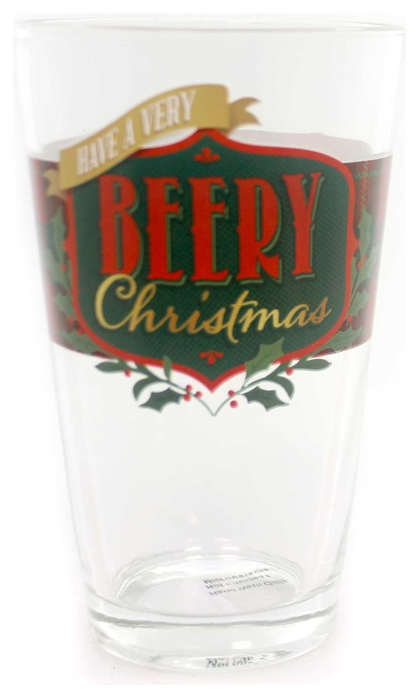 Tabletop Holiday Cheer Pint Glasses Beer Christmas Frosty Cold ...