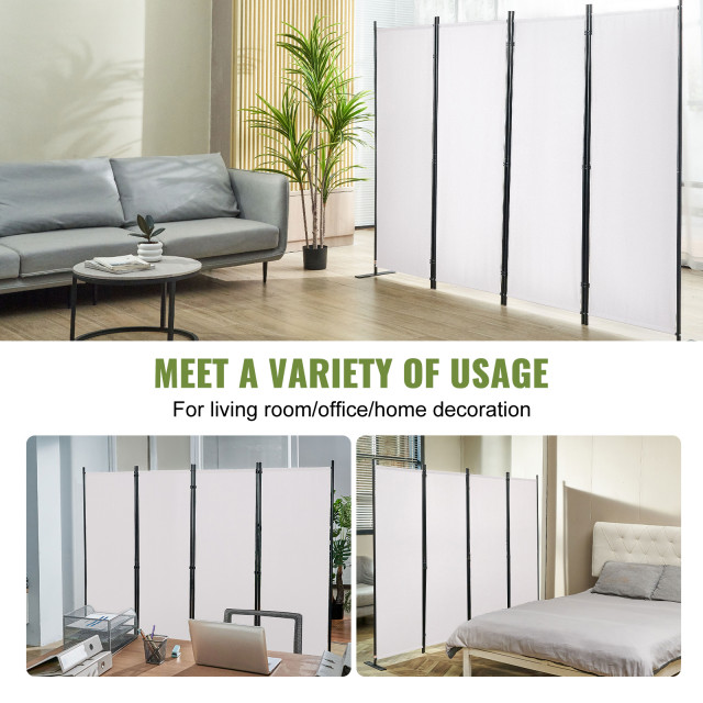 VEVOR Room Divider 4-Panel Folding Privacy Screen 88.2"x11.8"x67.3 ...