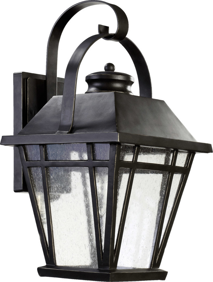 Baxter 1-Light Outdoor Wall Lantern, Old World, Clear Seeded Glass, 10 ...