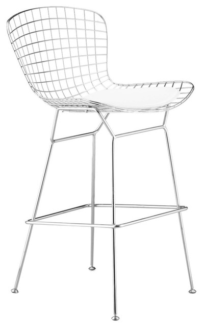 Wire Counter Stool, Chrome - Contemporary - Bar Stools And Counter ...