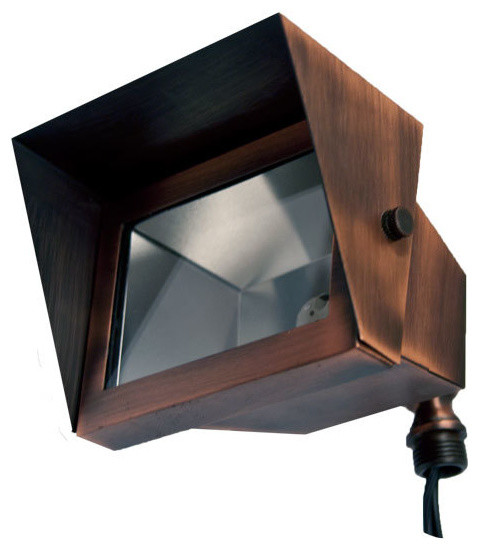 Dabmar Lighting Solid Brass Area Flood Light With Hood - Transitional ...