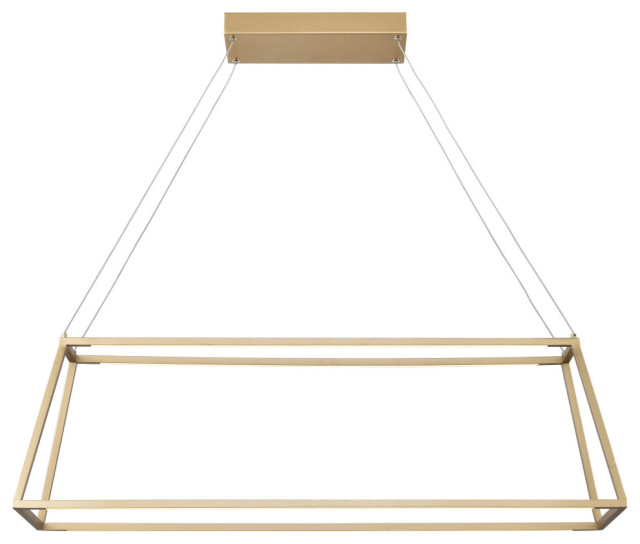 Minimalist 36'' Wide LED Island Light Soft Gold - Modern - Kitchen ...