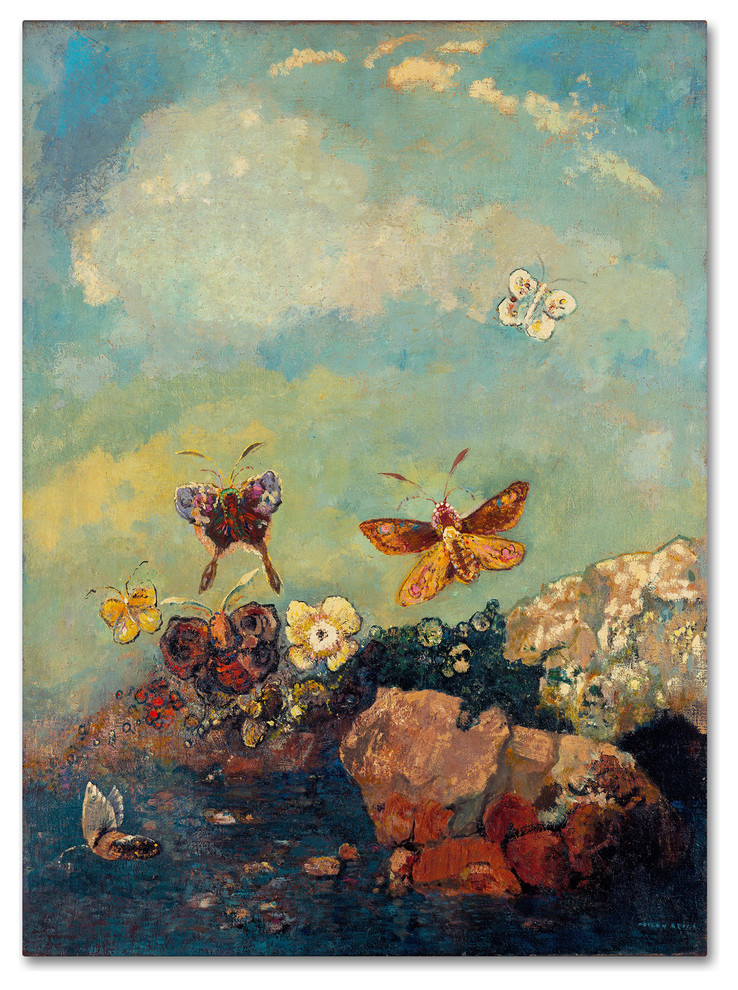 Odilon Redon 'Butterflies' Canvas Art, 19"x14" - Contemporary - Prints ...