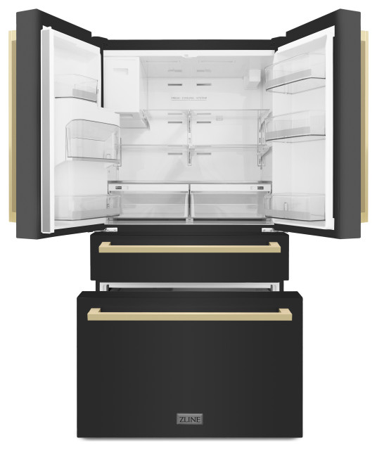 ZLINE Black Stainless Refrigerator With Water RFMZ-W-36-BS-FCB - Modern ...