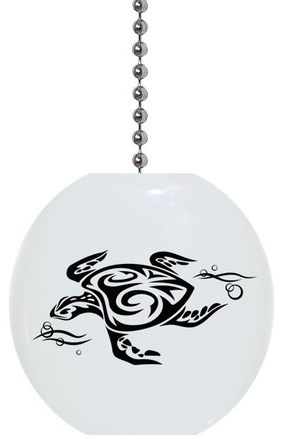Tribal Sea Turtle Swimming Ceiling Fan Pull - Beach Style - Ceiling Fan ...