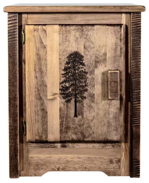 Montana Woodworks Homestead Hand-Crafted Wood Accent Cabinet in Brown ...