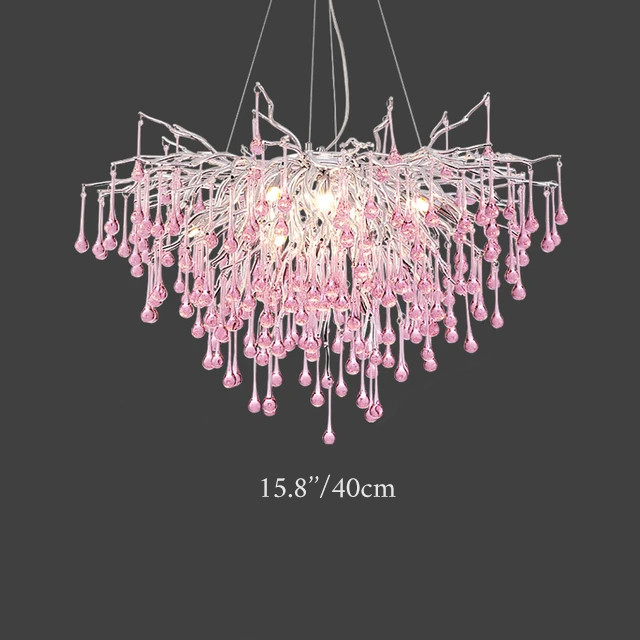 Modern Pink Crystal Chandelier for Living Room, Dining Room, Bedroom ...
