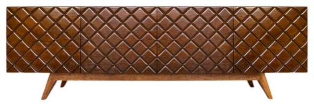 Natural Wood Diamond Console - Midcentury - Buffets And Sideboards - by ...
