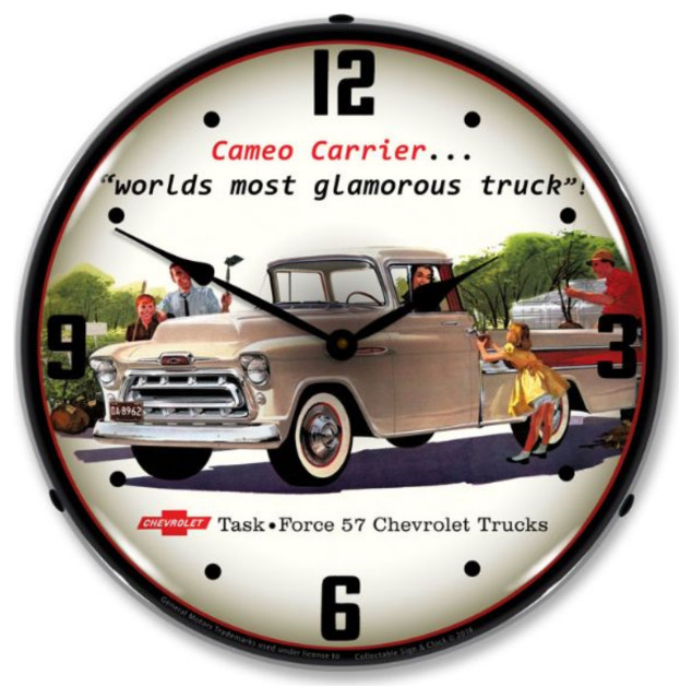 GM1801825 1957 Chevrolet Cameo Truck Clock - Midcentury - Wall Clocks ...