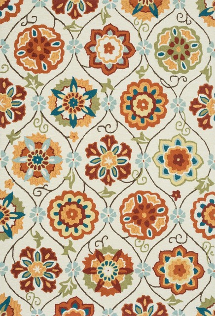 Loloi Summerton Srs19 Ivory / Spice Hooked Area Rugs, 2'-3" x 3'-9 ...