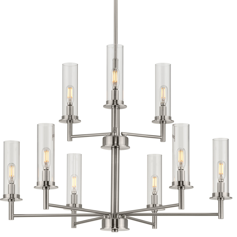 Luxury New Traditional Chandelier, Brushed Nickel - Contemporary ...
