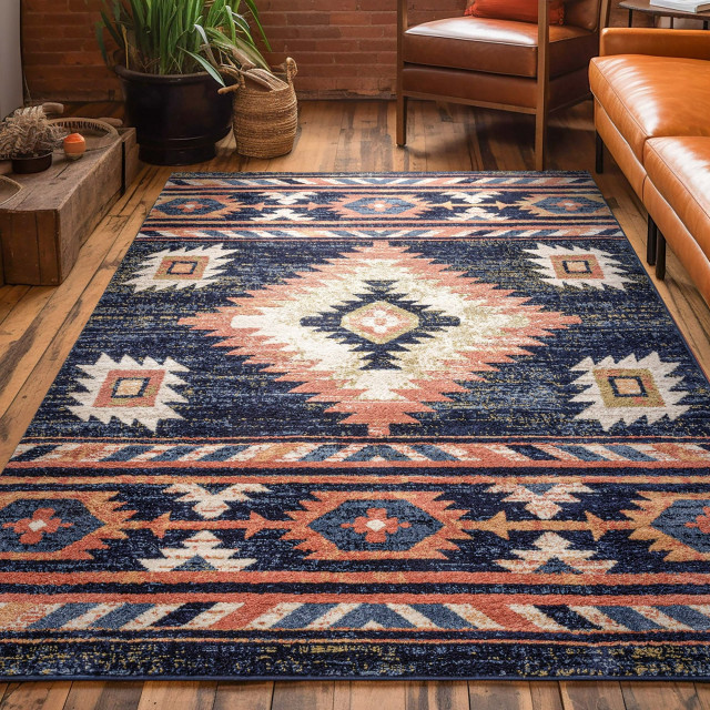 Bohemian Southwestern Area Rug, Stain Resistant with Unique Pattern ...