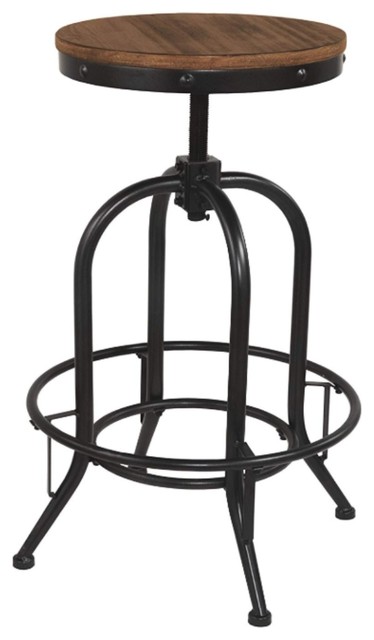 Adjustable Height Swivel Bar Stool - Industrial - Bar Stools And ...