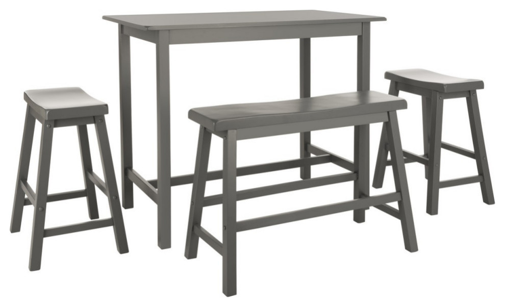Charleston 4 Piece Set, Pub Table, Gray - Transitional - Indoor Pub And ...