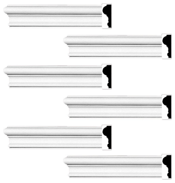 Cornice White Urethane Simple Design 6 Pieces Totaling 576" Length ...