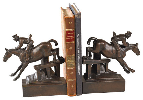 Jumper Horse Bookends - Traditional - Bookends - by Lodgeandcabins | Houzz