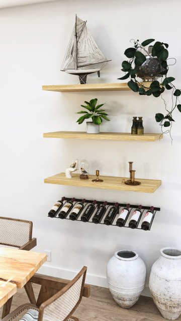 W Series Presentation Row (wall mounted metal wine rack), 9 Bottles (3 ...