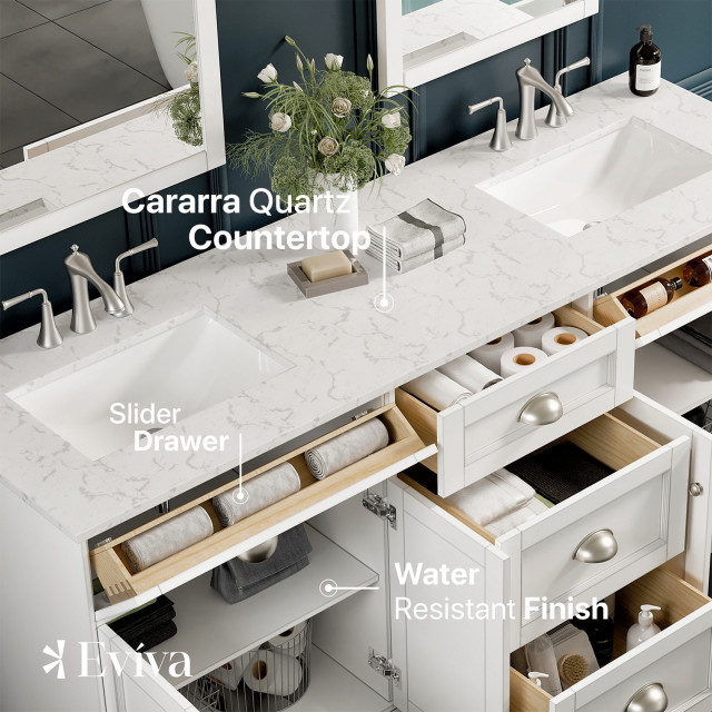 Eviva Epic Transitional White Bathroom Vanity - Transitional - Bathroom ...