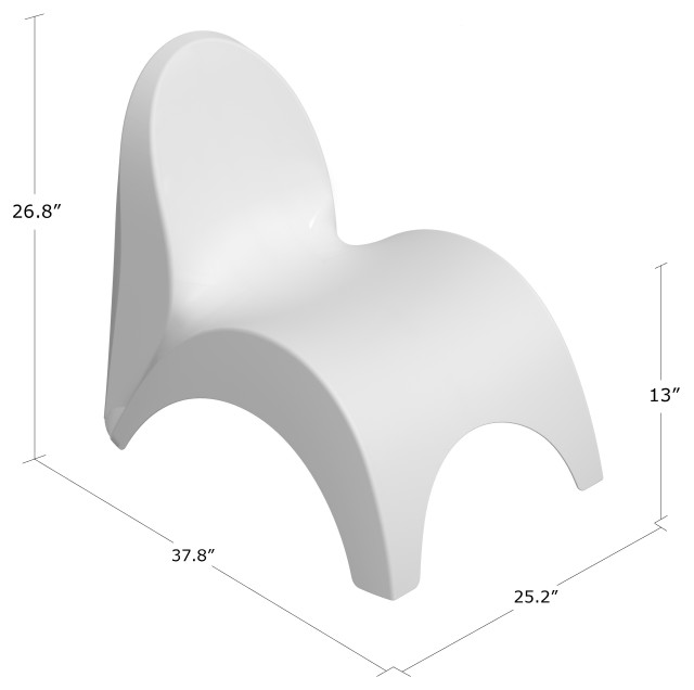 Set of two White Angel Trumpet Chairs with White Sprout Table, White ...