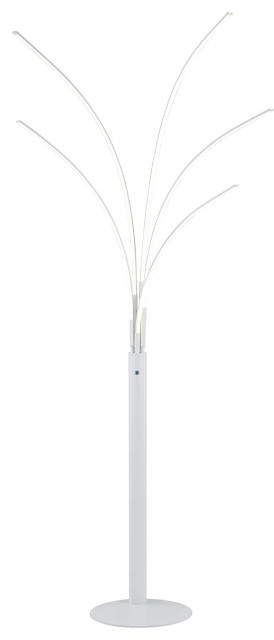 60W LED Arch Tree Floor Lamp, Touch Dimmer, Modern Design, Matte White ...