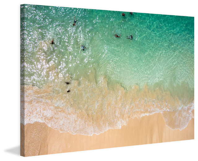 "Splash Near Shore" Painting Print on Canvas, 30"x20" - Beach Style ...