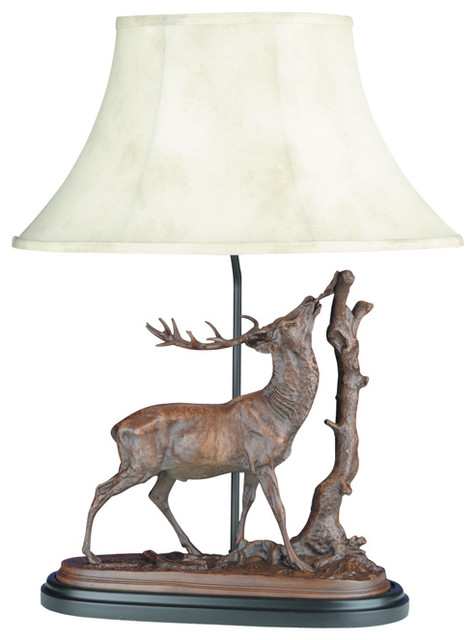 Nibbling Elk Lamp - Rustic - Table Lamps - by Lodgeandcabins | Houzz