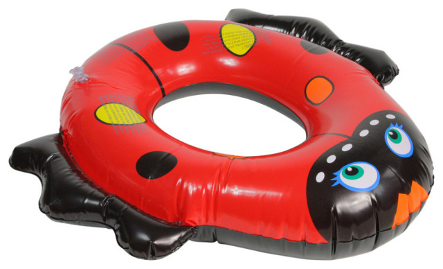 24" Inflatable Red and Black Ladybug Swim Ring Tube Pool Float - Modern ...